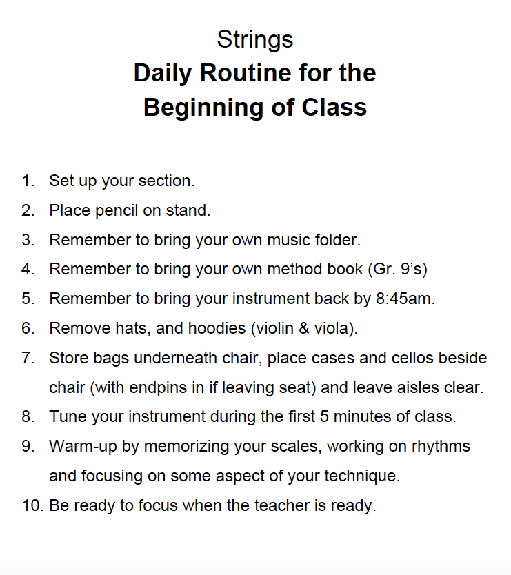 Establishing a Routine for the String Classroom - Smart String Teacher