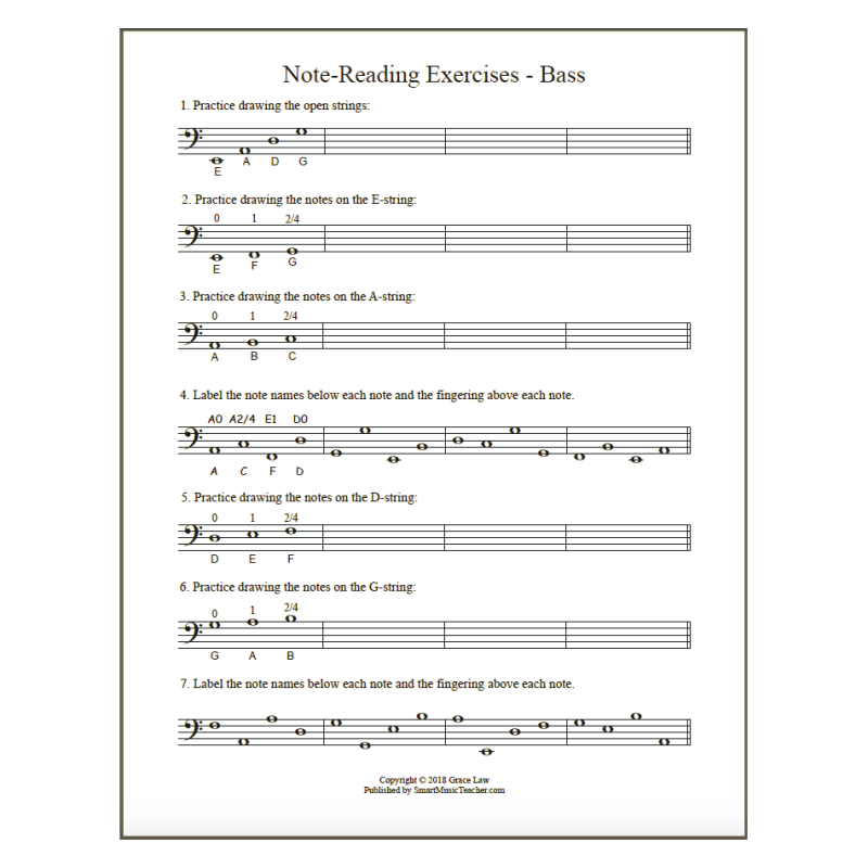 Note-Reading for Strings Handout and Worksheets - Smart String Teacher