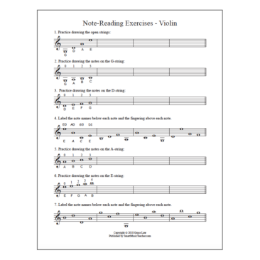 Note-Reading for Strings Handout and Worksheets - Smart String Teacher