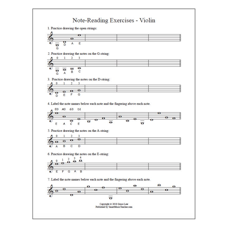 Note-Reading for Strings Handout and Worksheets - Smart String Teacher