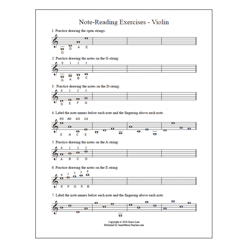 Note-Reading for Strings Handout and Worksheets - Smart String Teacher