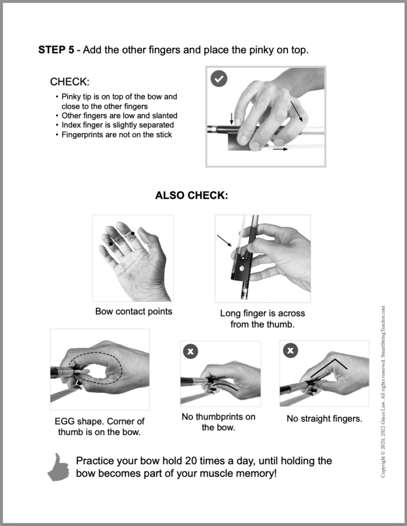 Smart Bow Hold & Left Hand Handouts - Smart String Teacher